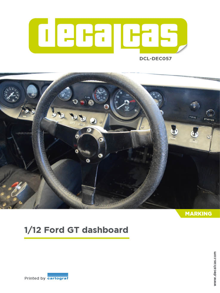 Decalcas Ford GT40 Mk II dashboard decals 1:12 - GPmodeling