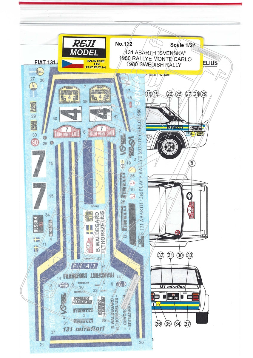 Reji Model Fiat 131 Abarth "Svenska" Rally 1980 - GPmodeling
