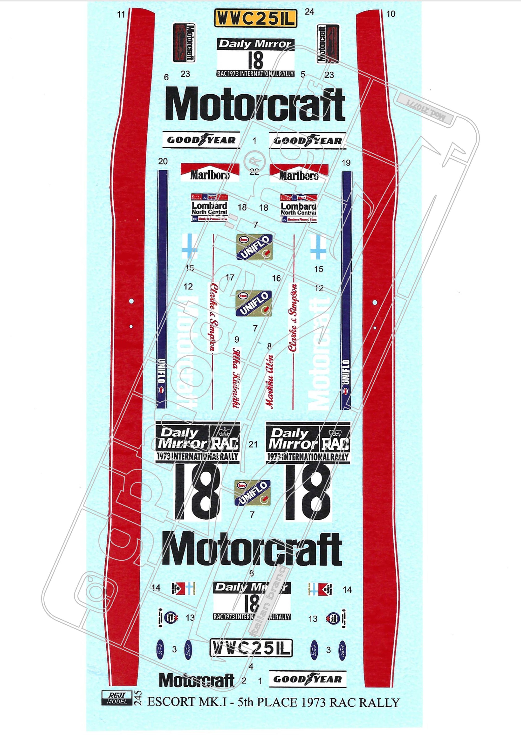 Reji Model Ford Escort RS1600 Mk I RS Motorcraft#18 - GPmodeling