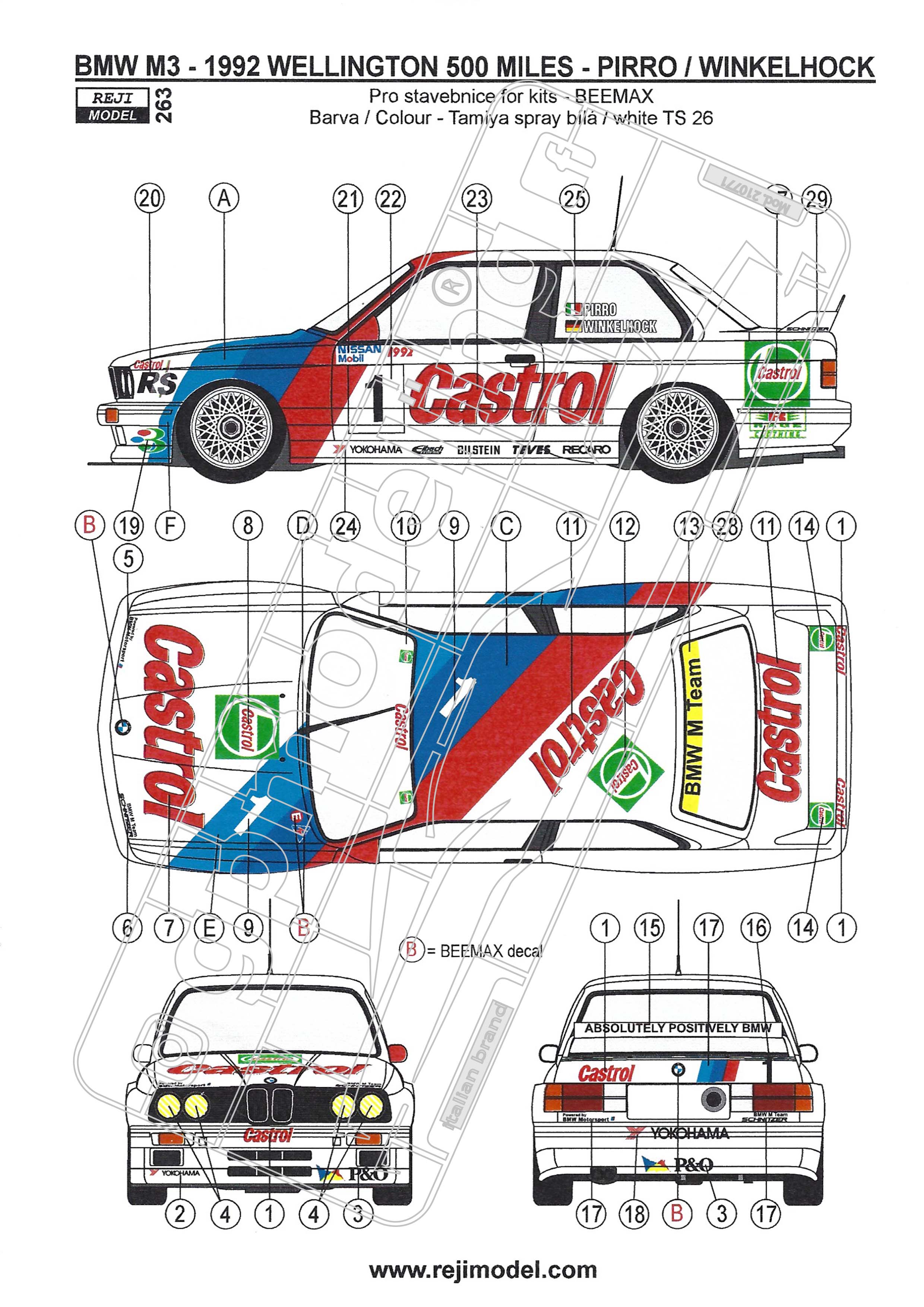 Reji Model Decals BMW M3 E30 Wellington 500 - GPmodeling